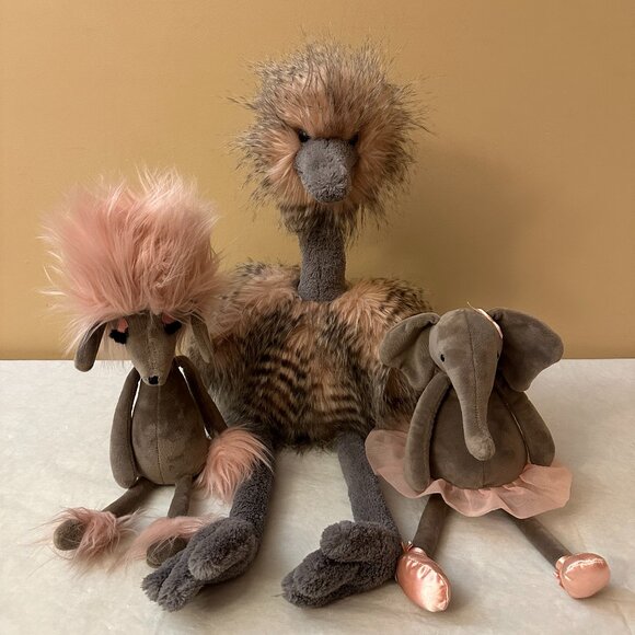 Jellycat | Toys | 3 Jellycat London Plush Odette Ostrich Darcey ...
